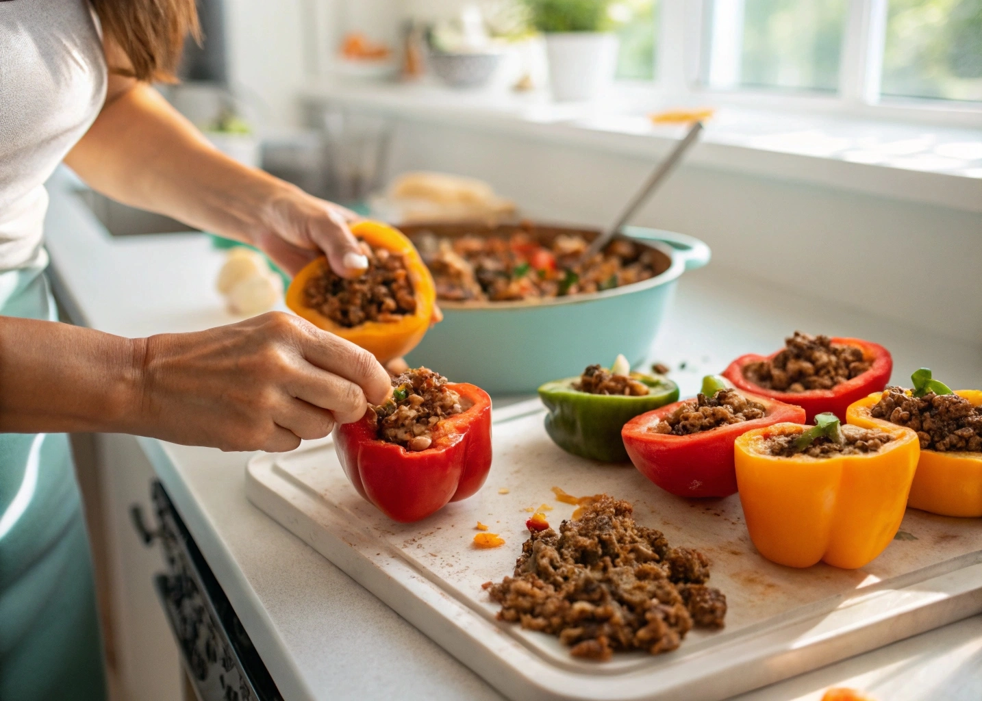 Amazing Moroccan Stuffed Bell Peppers Recipe in 4 steps